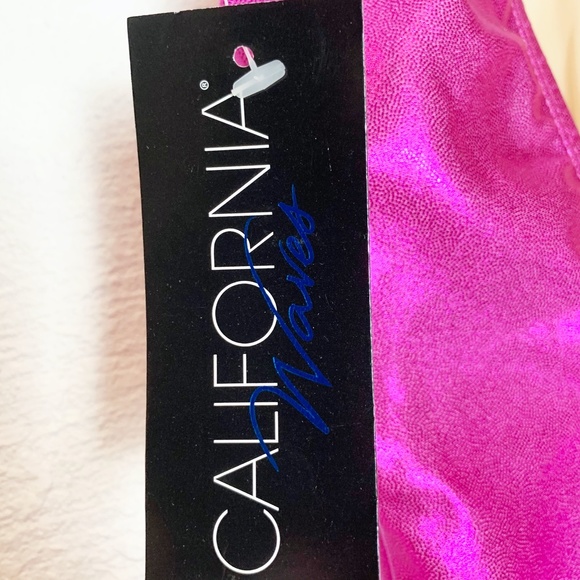 California Waves | Swim | California Waves Pink Metallic Cheeky ...